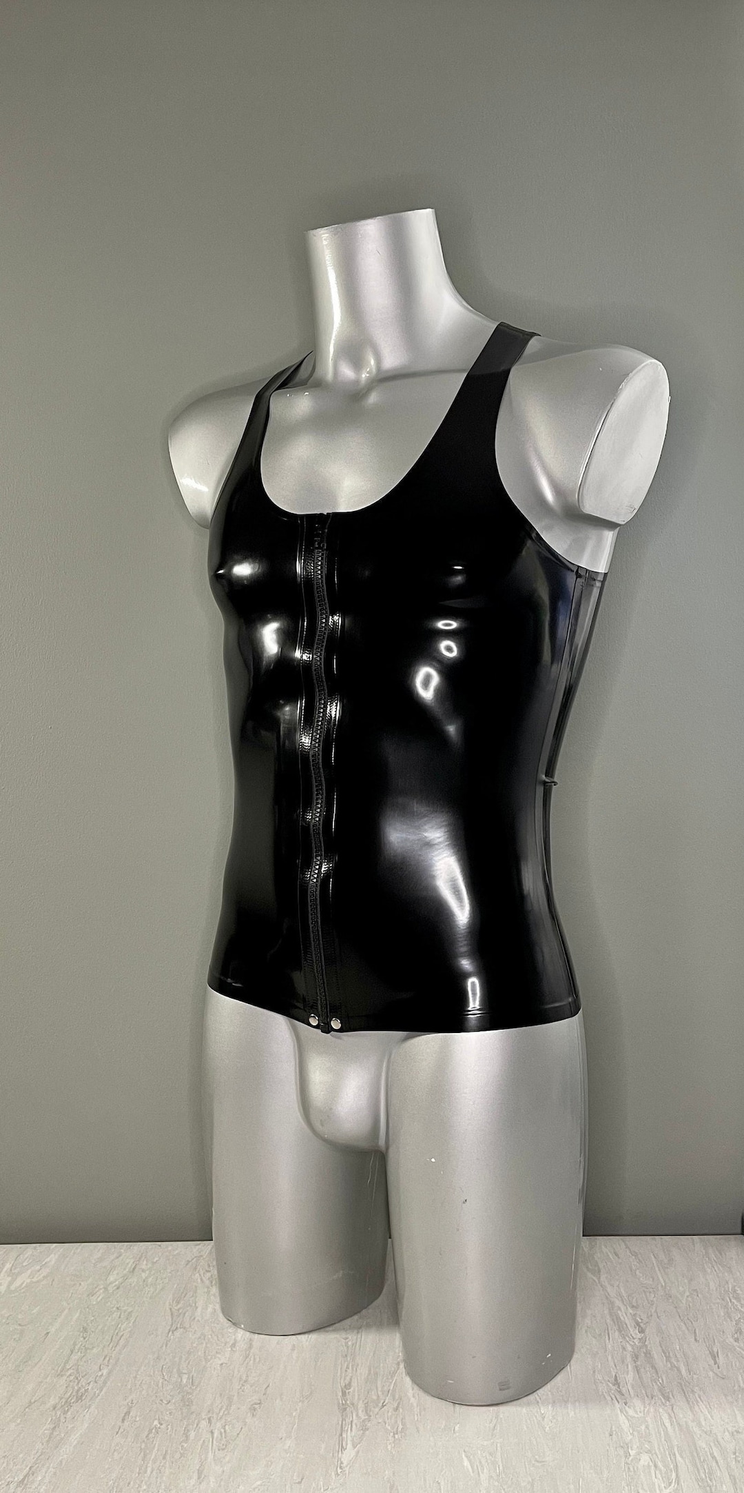 Front Zip Singlet | 0.4 Latex | Men's Rubber - Etsy