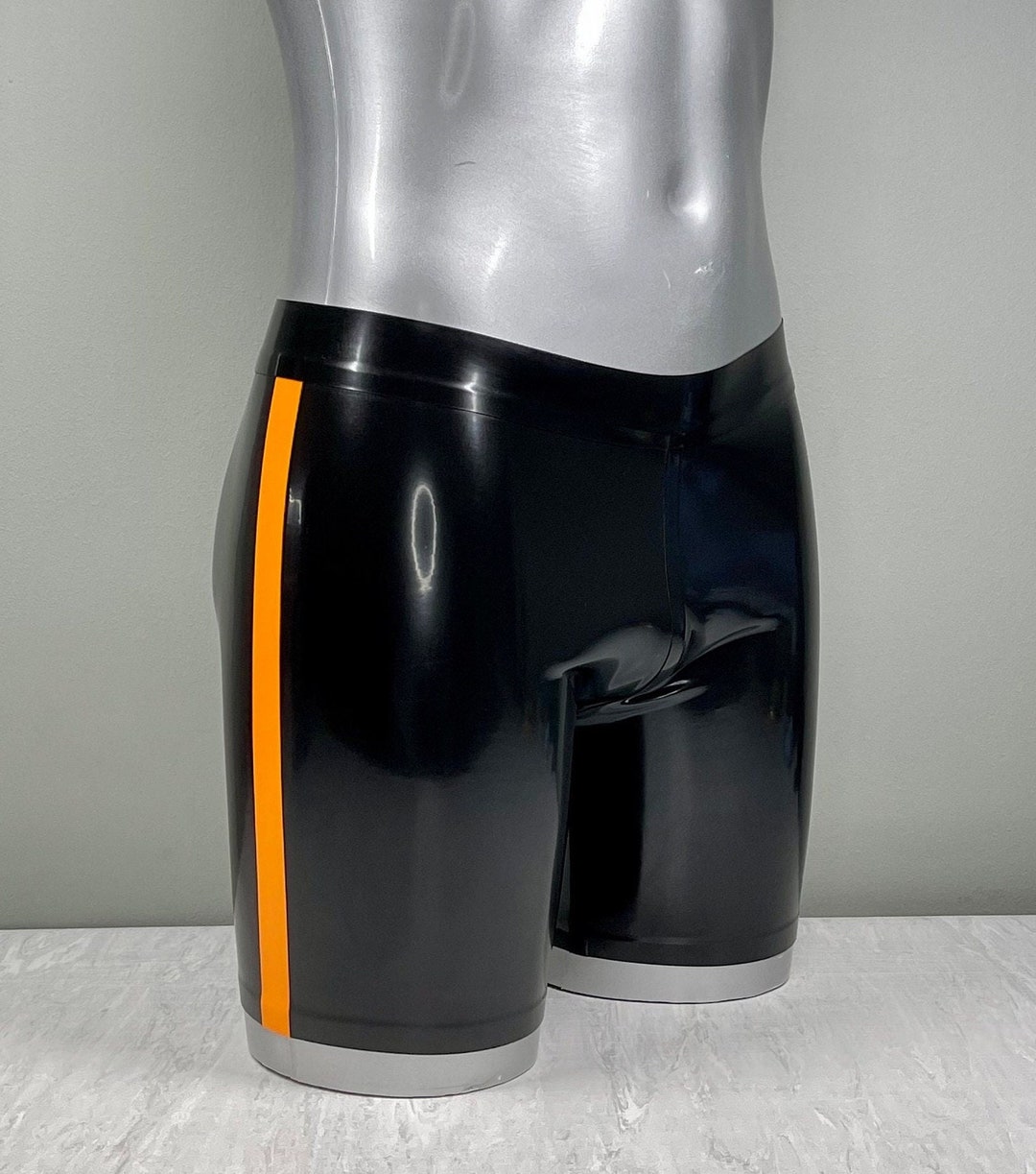 Side Stripe Cycle Shorts | 0.4 Latex | Men's Rubber - Etsy