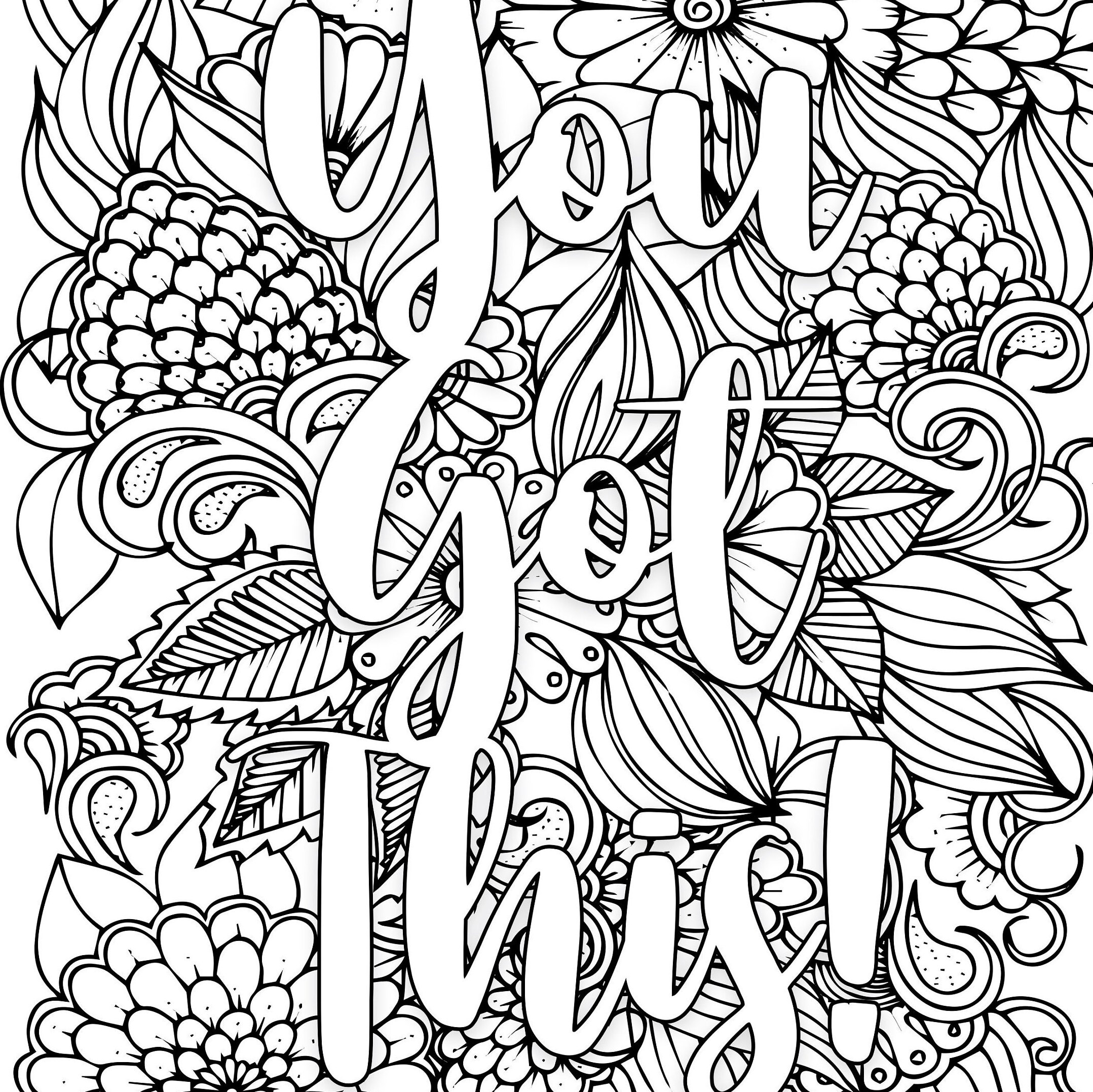 Coloring Pages Encouragement Quotes | 20 Designs | Adult Coloring Print ...