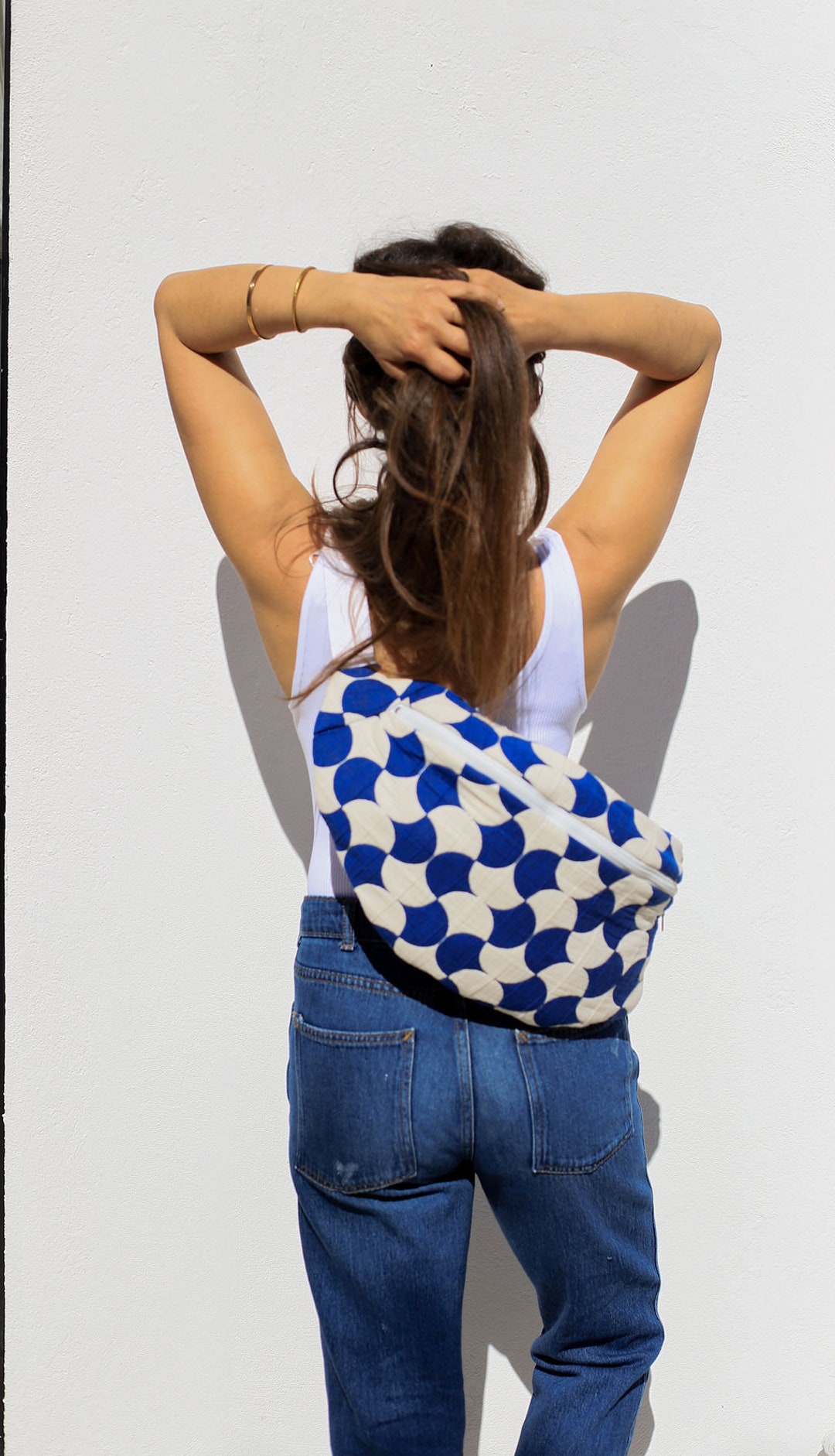 Maxi XXL Fanny Pack, 100% Cotton Jacquard, Zipper and Inside Pocket ...