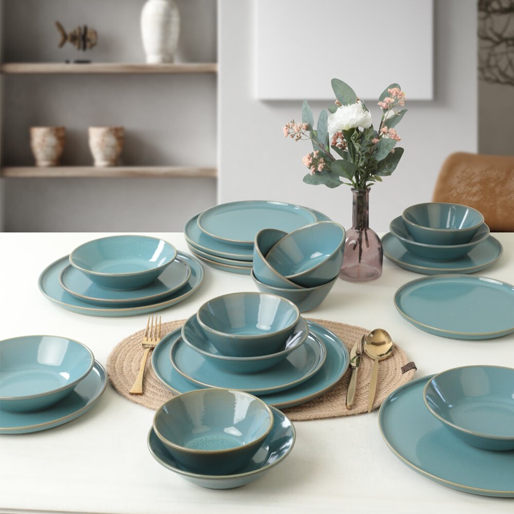 Turquoise Granite Dinnerware Set - Etsy