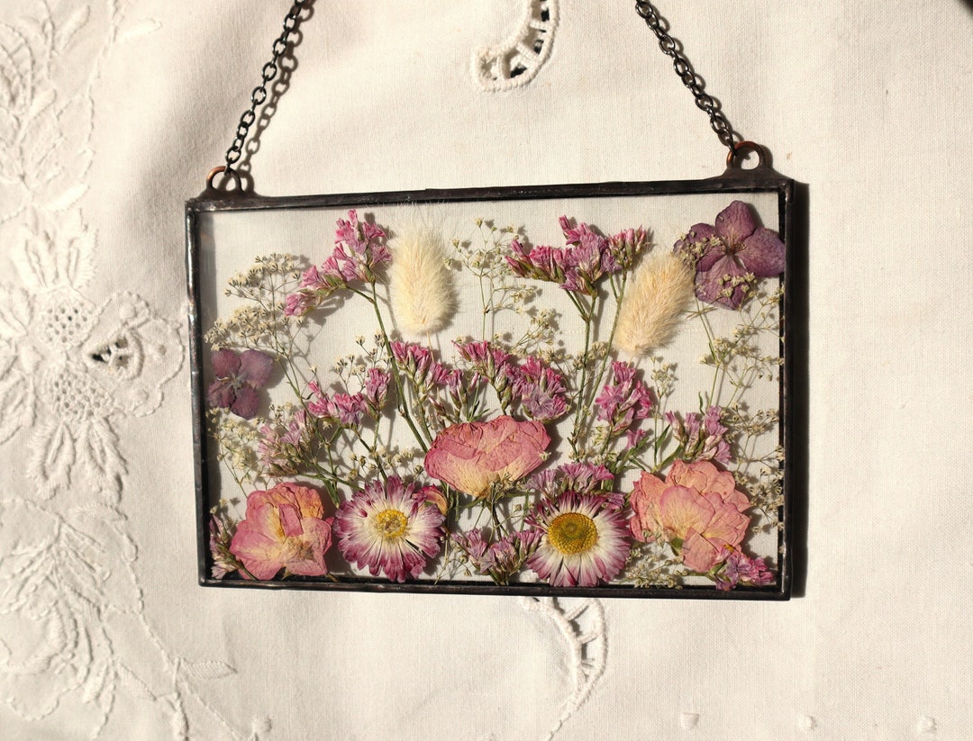 Stained Glass Frame, Pressed Flower Frame, Pressed Plant Frame ...