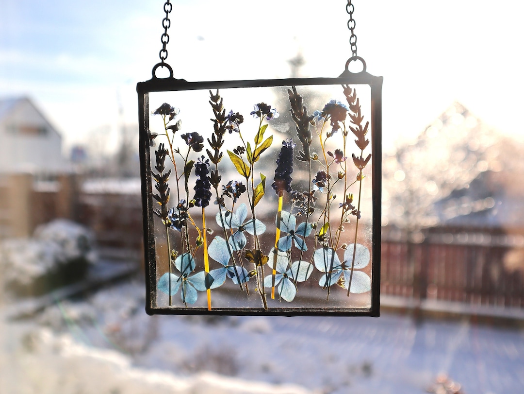 Stained Glass Frame, Pressed Flower Frame, Pressed Plant Frame ...