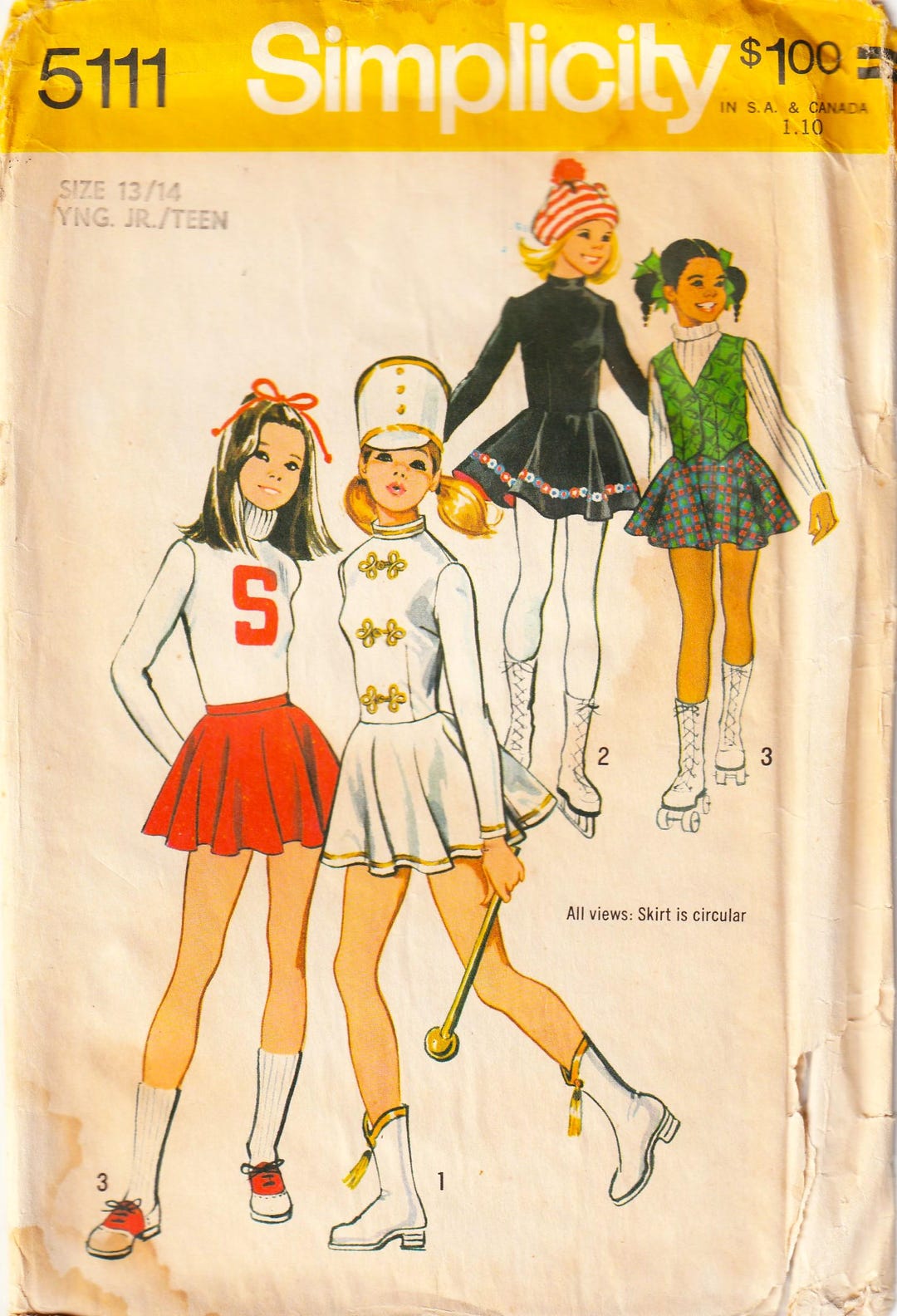 Cheerleader Majorette Costumes 13-14 Simplicity 5111 - Etsy