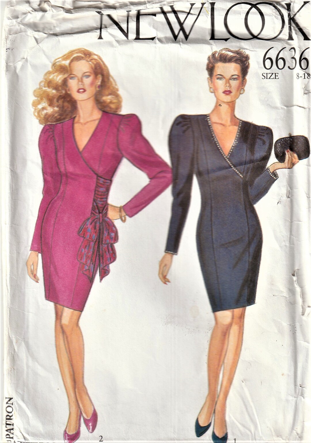 Wrap Dresses 8-18 New Look Sew Pattern 6636 - Etsy
