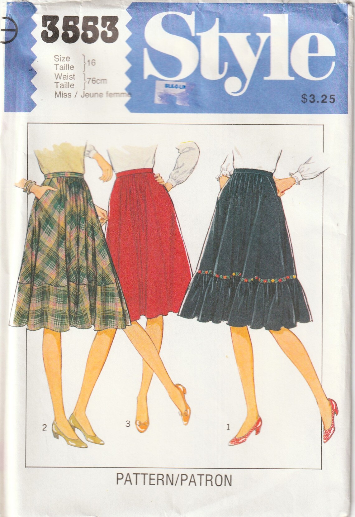 1980s Skirts SZ 16 Style Sew Pattern 3553 - Etsy