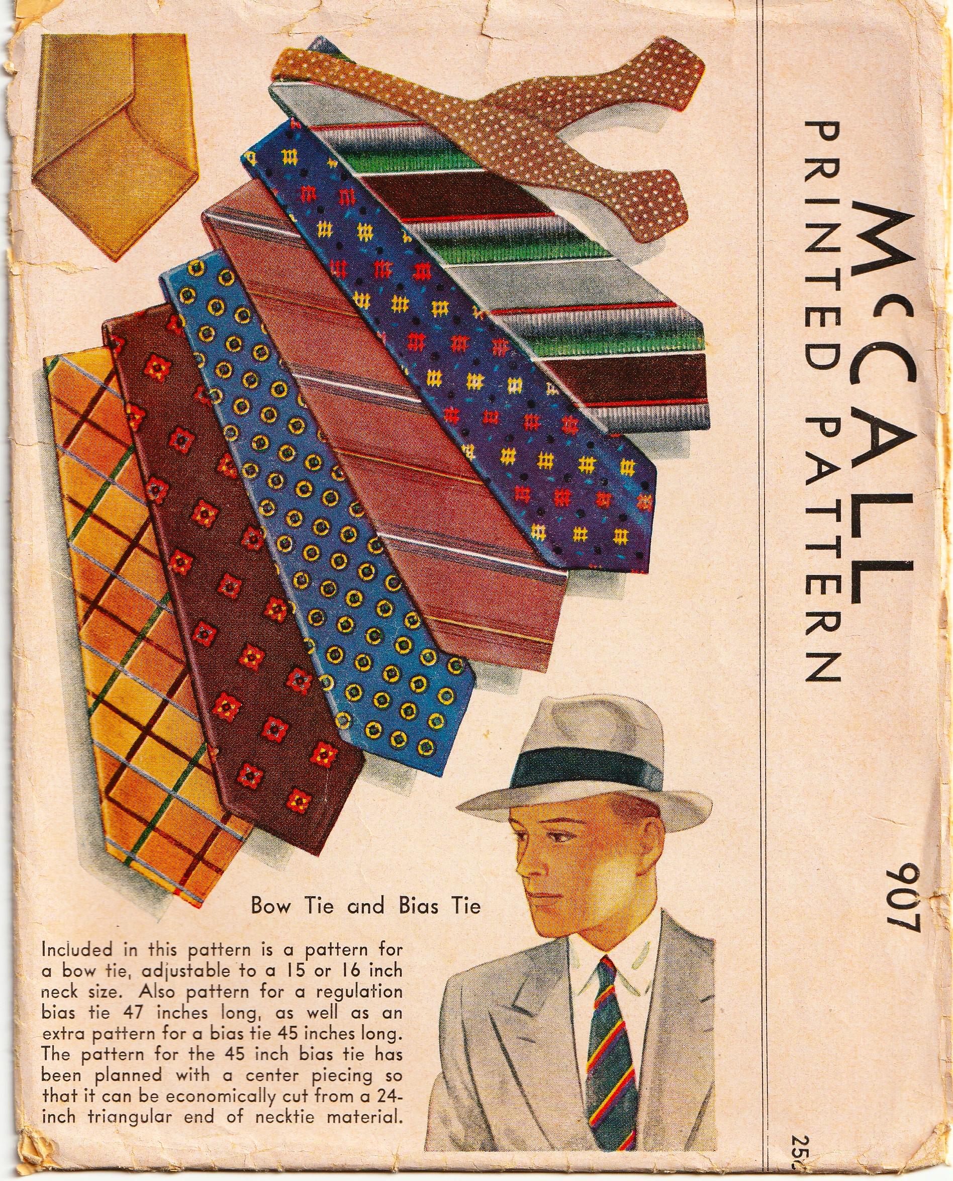 1941 Bow Bias Ties Mccall 907 - Etsy