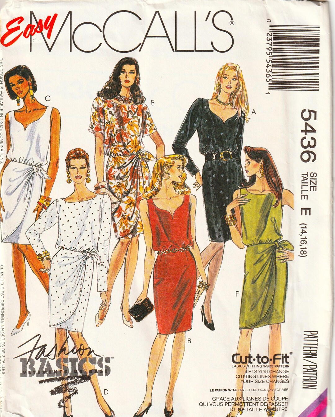 EASY Sarong Style Dresses 14-18 Mccall's 5436 - Etsy