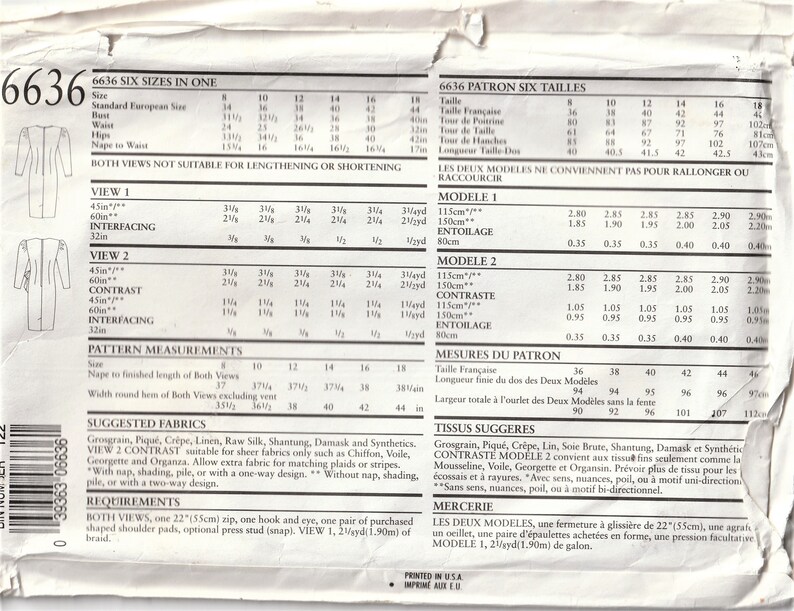 Wrap Dresses 8-18 New Look Sew Pattern 6636 - Etsy