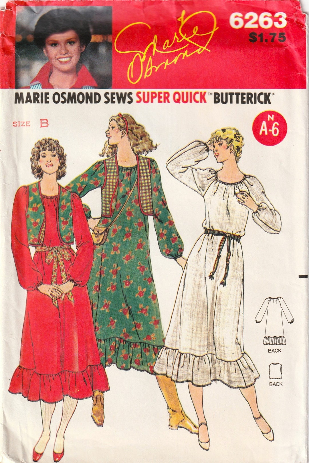 Marie Osmond SUPER Quick DRESS Vest 10-14 Butterick 6263 - Etsy