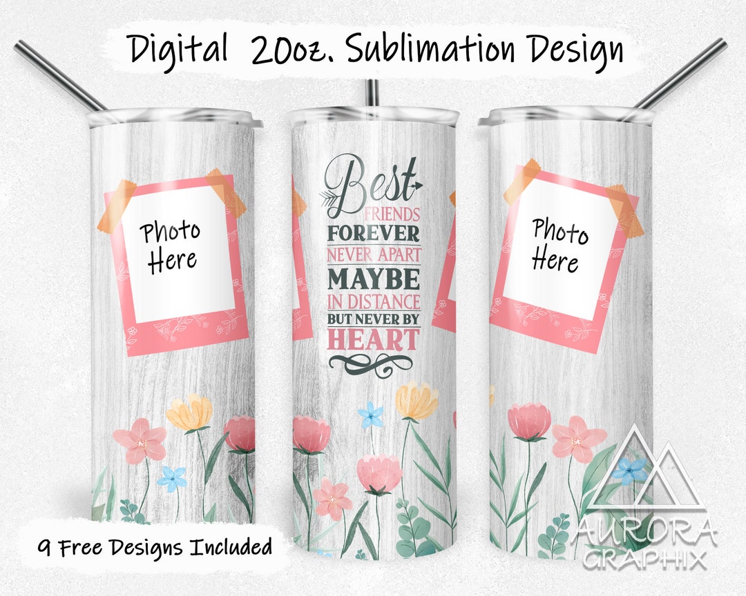 Best Friends - Digital 20oz Skinny Tumbler Wrap Long Distance Friend ...