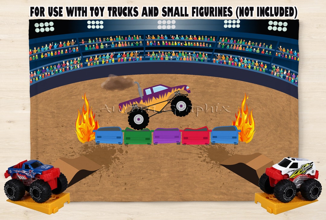 Monster Trucks Theme DIGITAL Sublimation Design for Play Mat Placemats ...