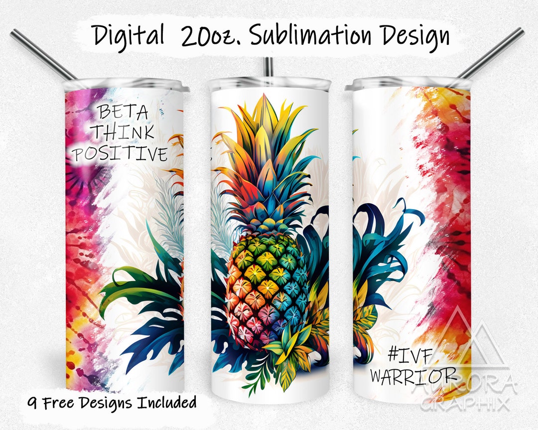 IVF Pineapple - Digital 20oz Skinny Tumbler Wrap Infertility Awareness ...
