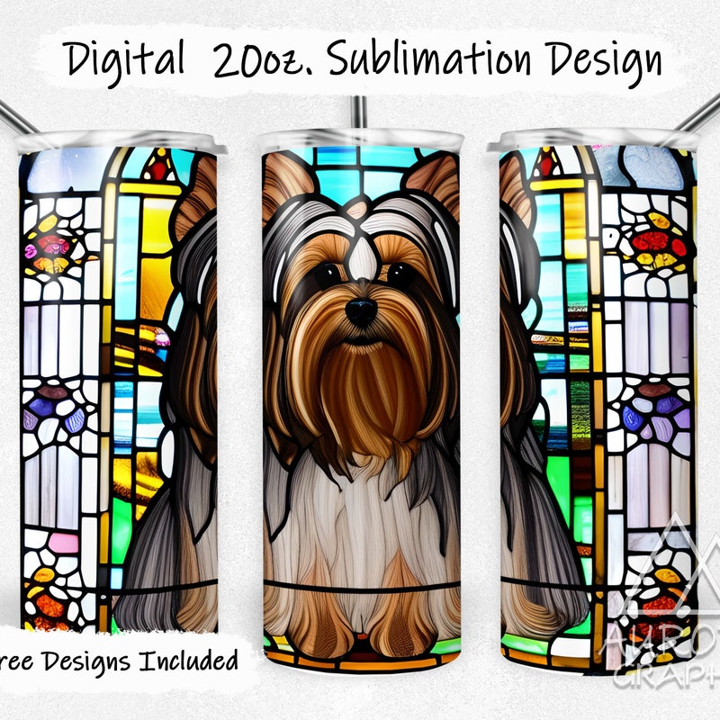 Yorkie Stained Glass Pattern - Etsy