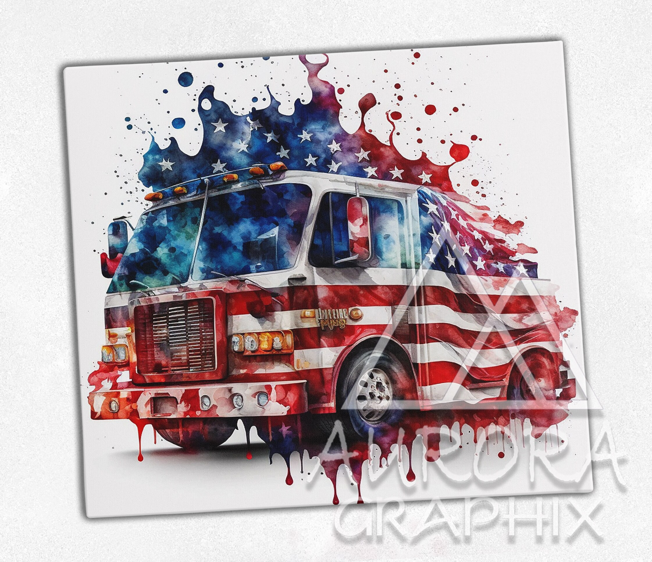 Fire Truck Digital 20oz Skinny Tumbler Wrap Fireman Fighter - Etsy