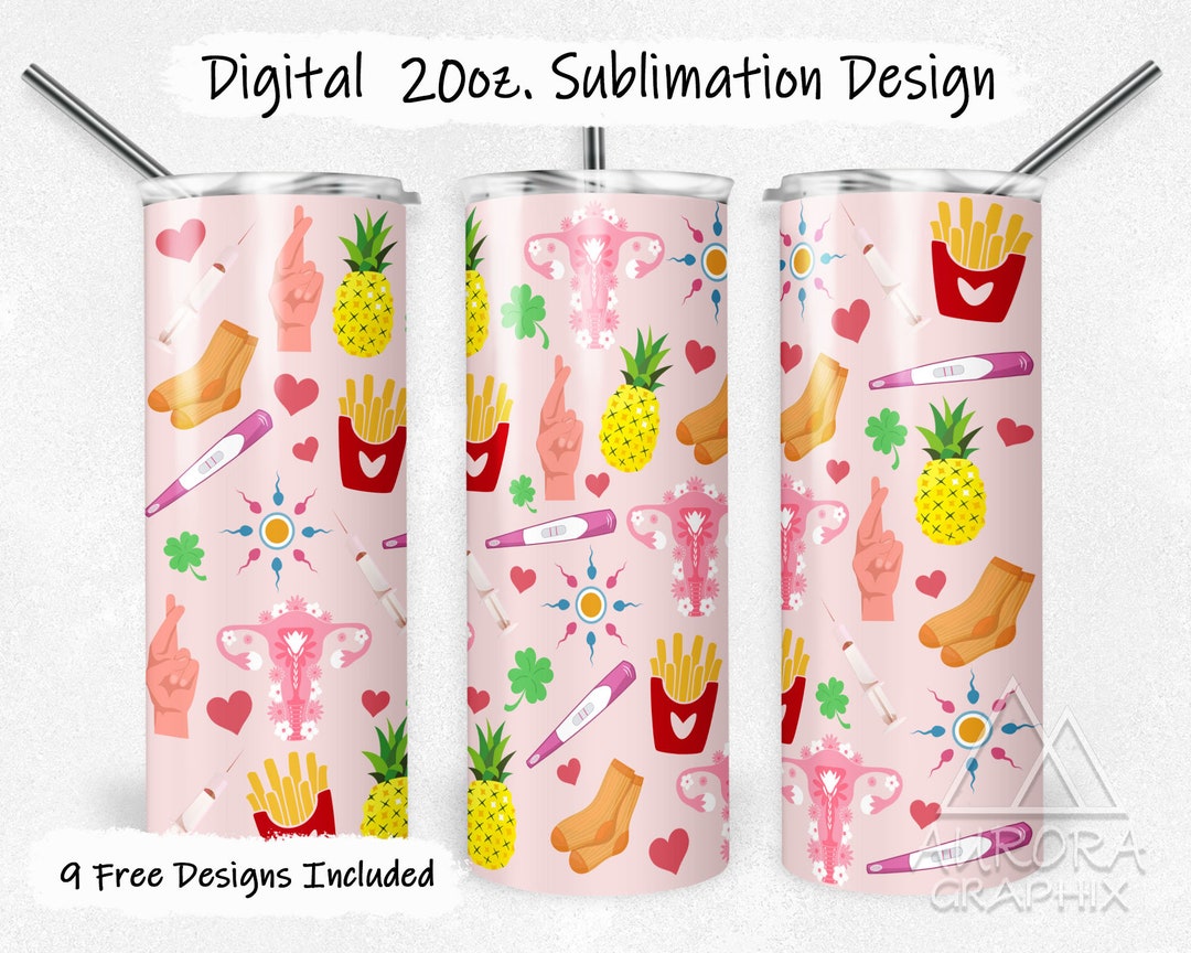 IVF - Digital 20oz Skinny Tumbler Wrap Infertility Awareness Surrogate ...