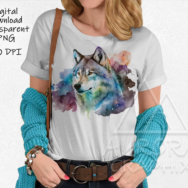 Galaxy Wolf Shirt - Etsy