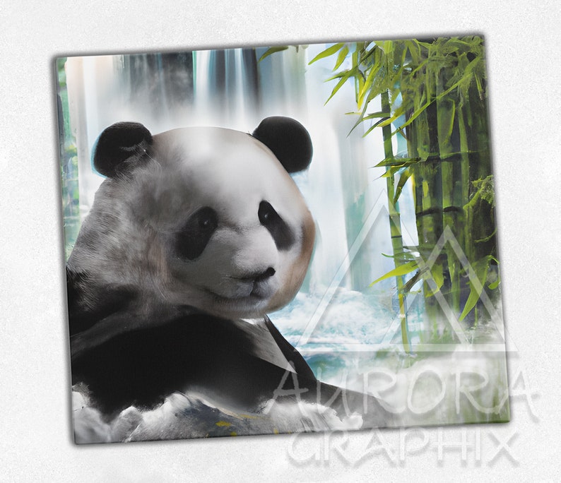 Watercolor Panda Digital 20oz Skinny Tumbler Wrap Tropical - Etsy
