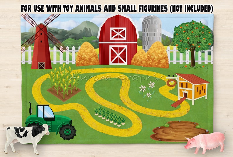 Farm Animal Theme DIGITAL Sublimation Design for Play Mat - Etsy