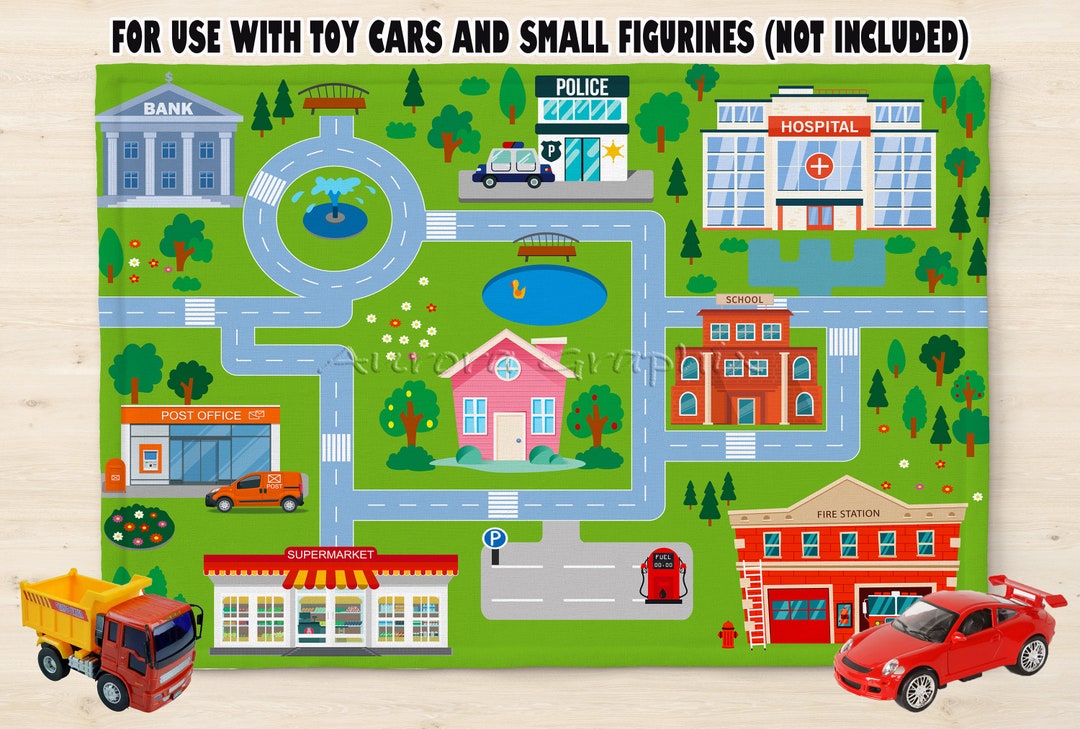 Car City Town Roads Track DIGITAL Sublimation Design for Play Mat ...