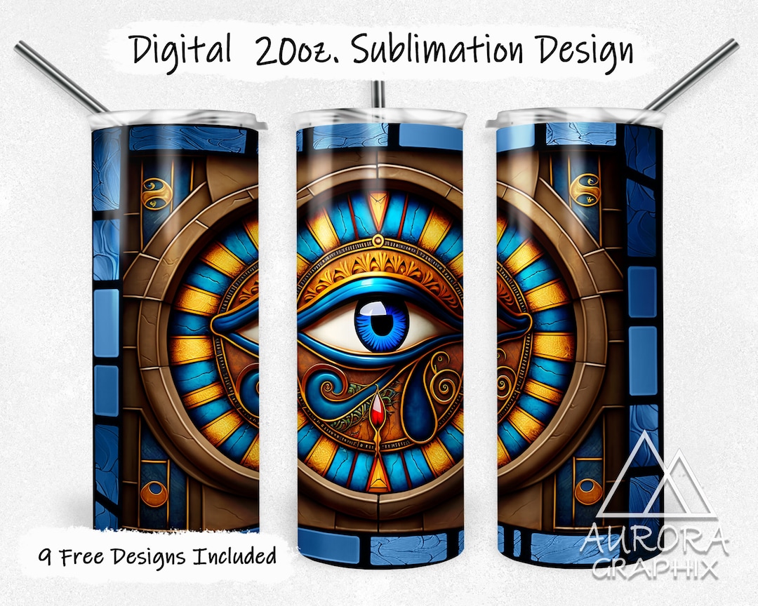 Eye of Horace - Digital 20oz Skinny Stained Glass Sublimation Tumbler ...
