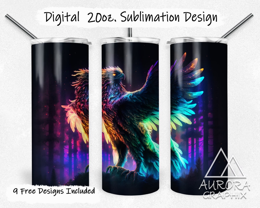 Gryphon - Digital 20oz Skinny Tumbler Wrap Fire Fantasy Glowing Magic ...