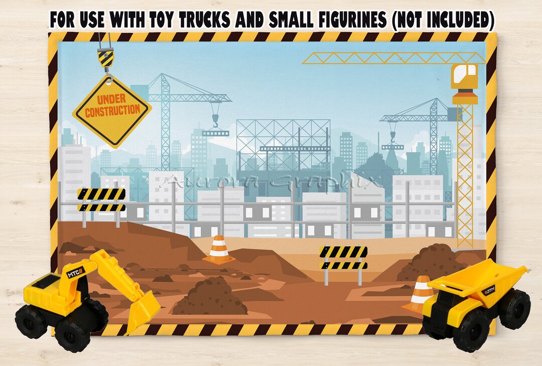Construction Theme DIGITAL Sublimation Design for Play Mat Placemats ...