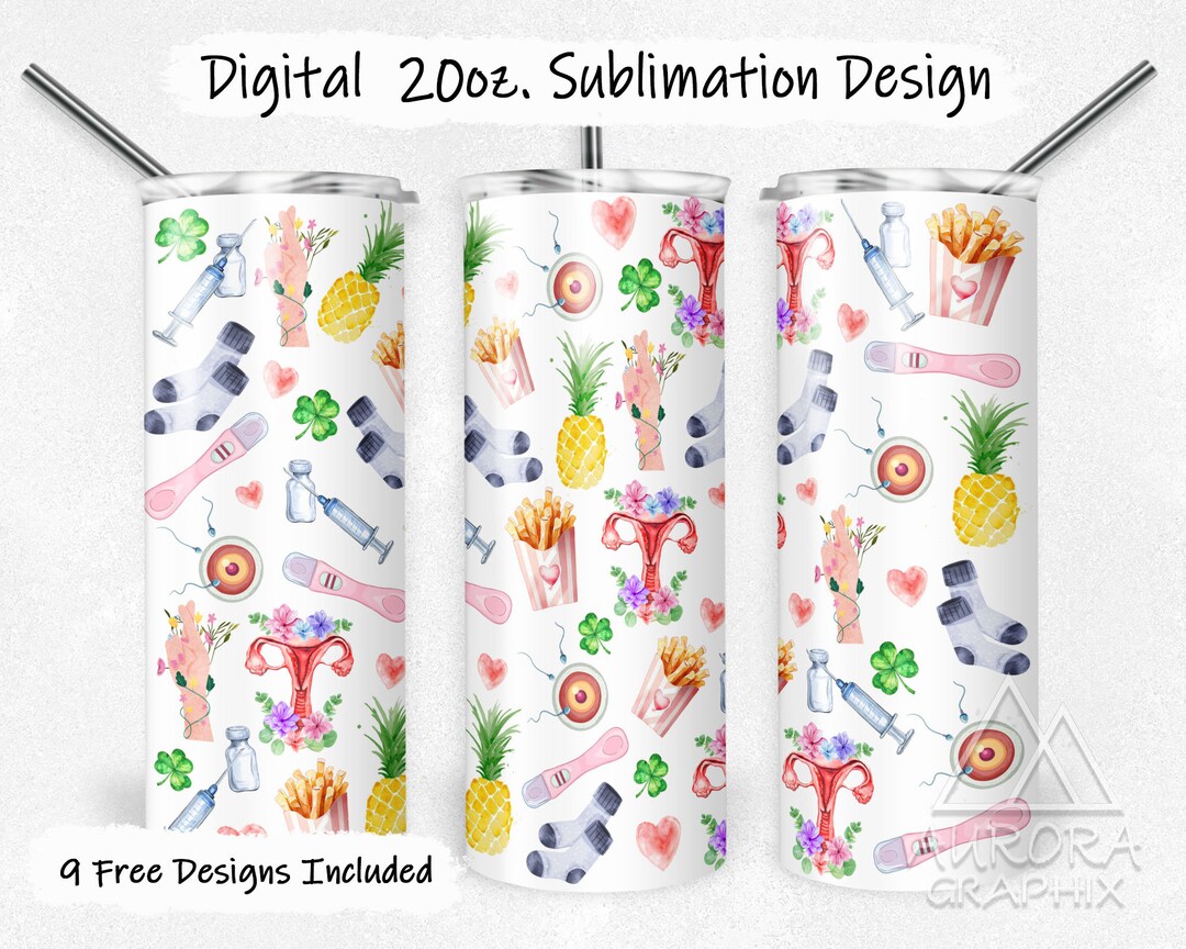 IVF - Digital 20oz Skinny Tumbler Wrap Infertility Awareness Surrogate ...