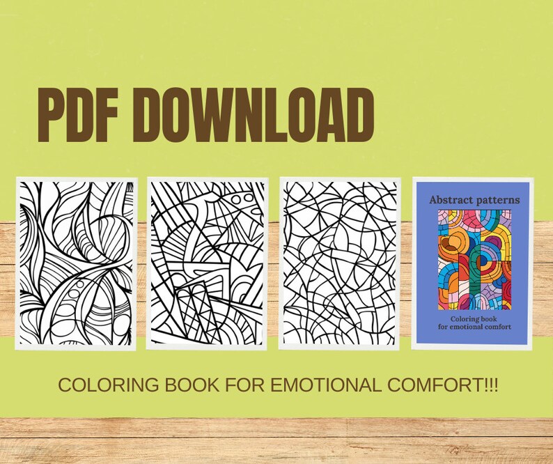 Coloring Book 'abstract Patterns' - Instant Download for Emotional ...