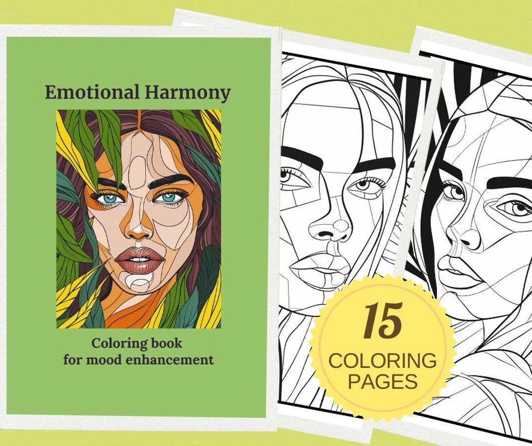Meditative Coloring Pages With Portraits of Women in Mosaic Style for a ...