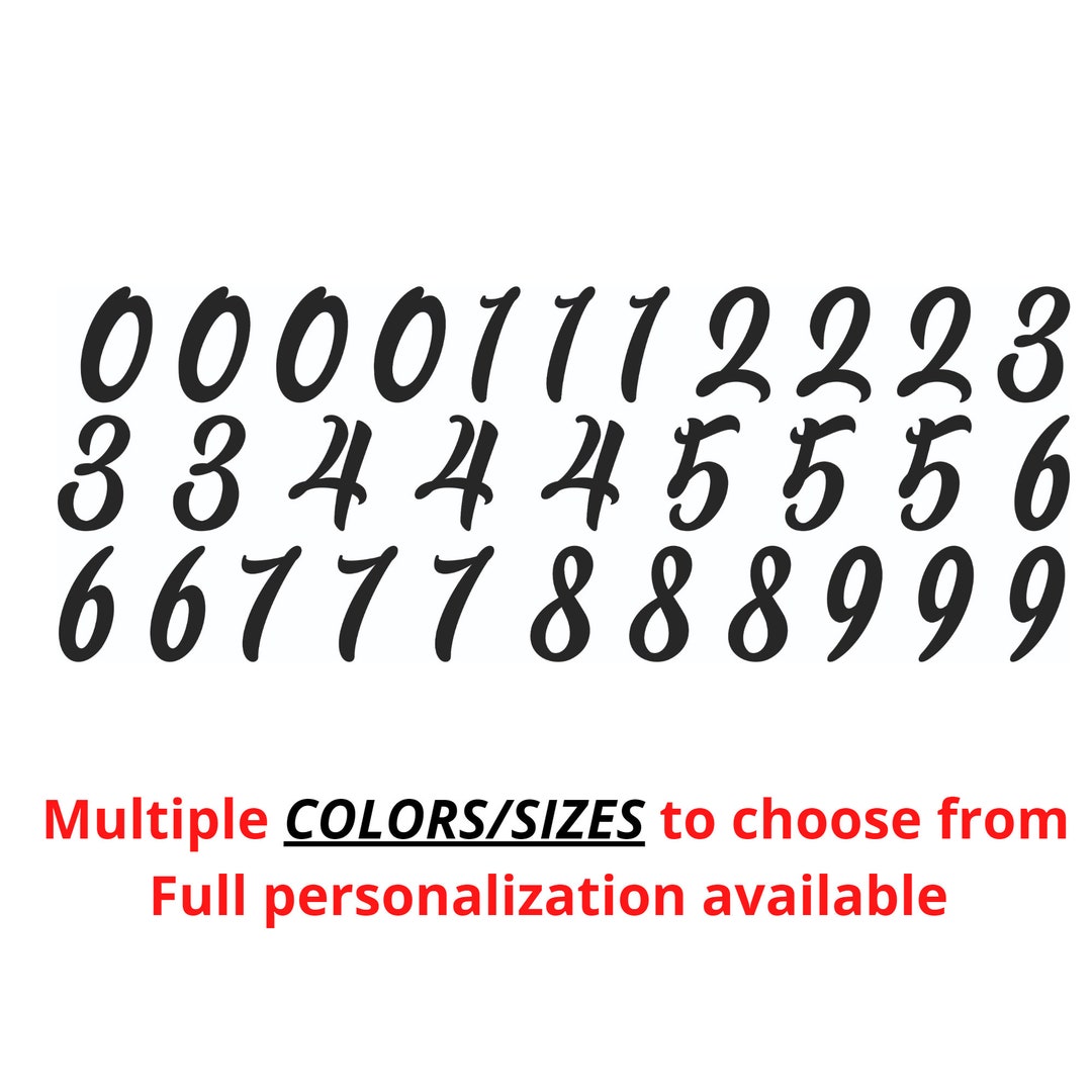 Sticky Vinyl Numbers Stickers Decals Bin Door Office Home Weather Proof ...