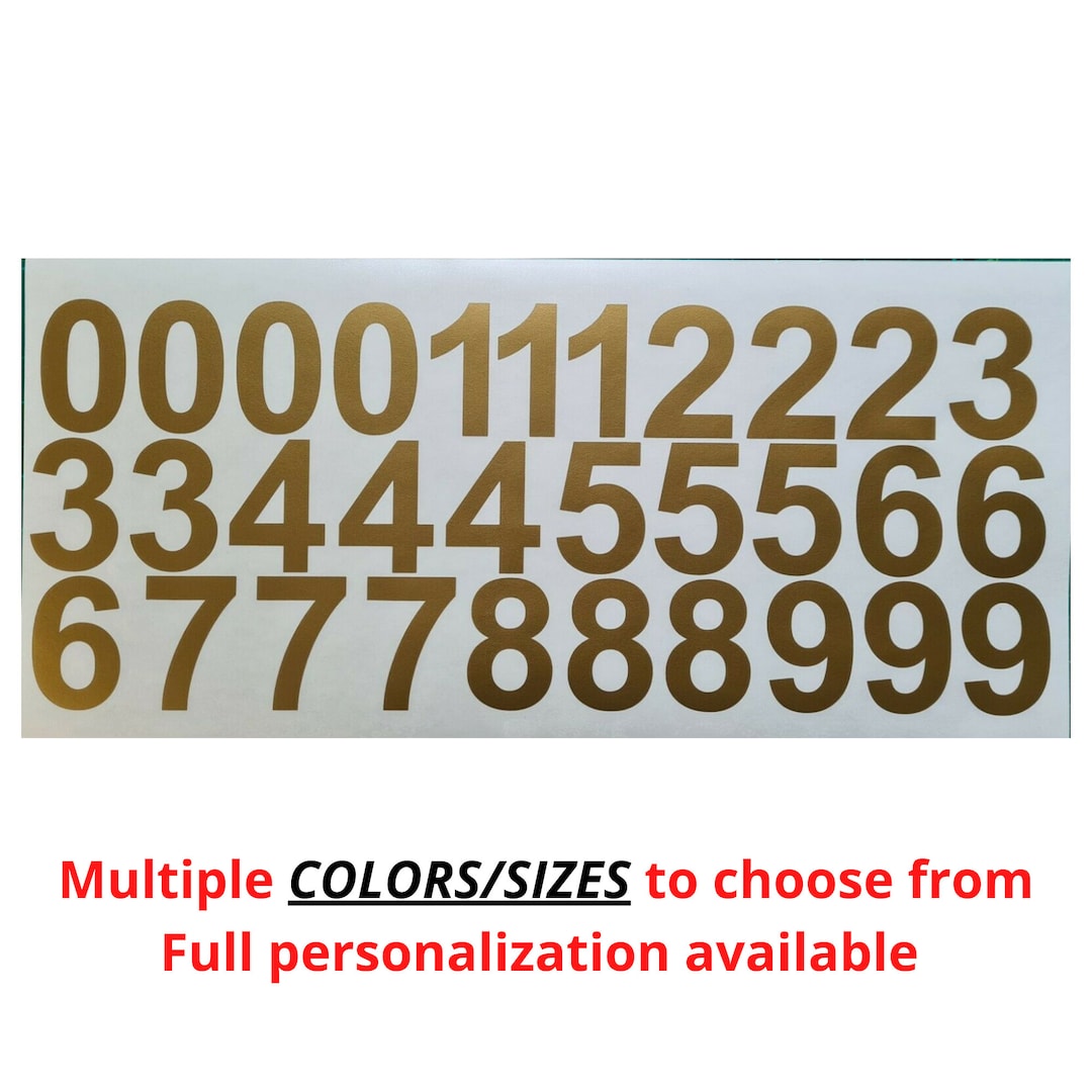 Sticky Vinyl Numbers Stickers Decals Bin Door Office Home Weather Proof ...