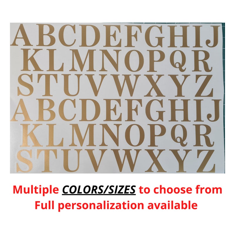 Gold Glass Decal Letters - Etsy UK