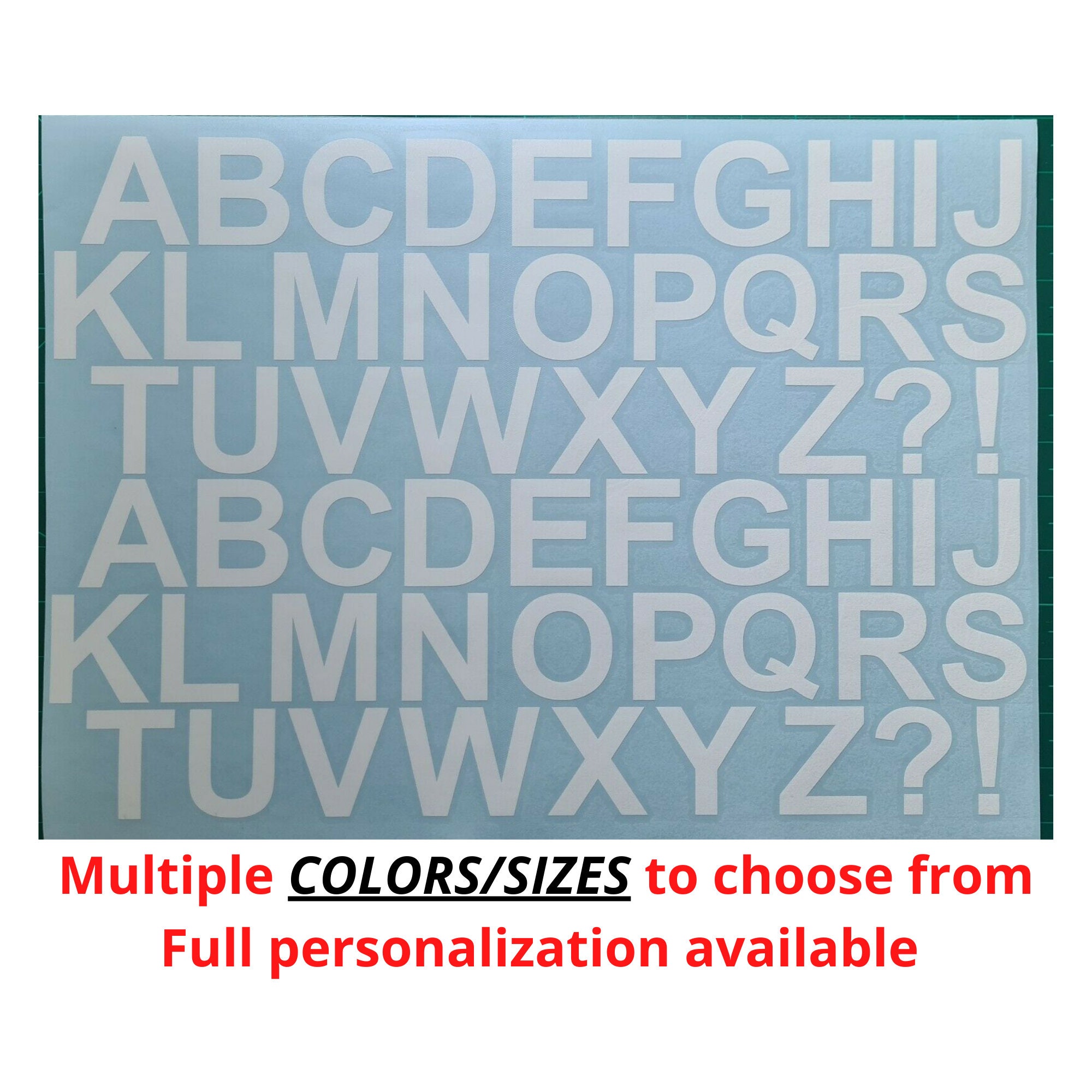 LETTERS Vinyl Decals A to Z Stickers Kit Full Alphabet Mug Craft Wall ...