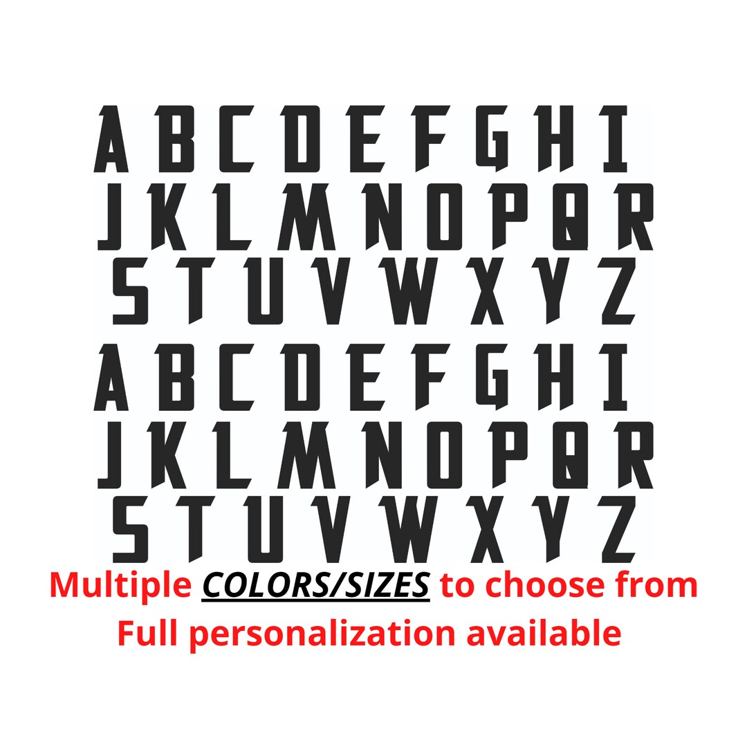 LETTERS Vinyl Decals A to Z Stickers Kit Full Alphabet Mug Craft Wall ...