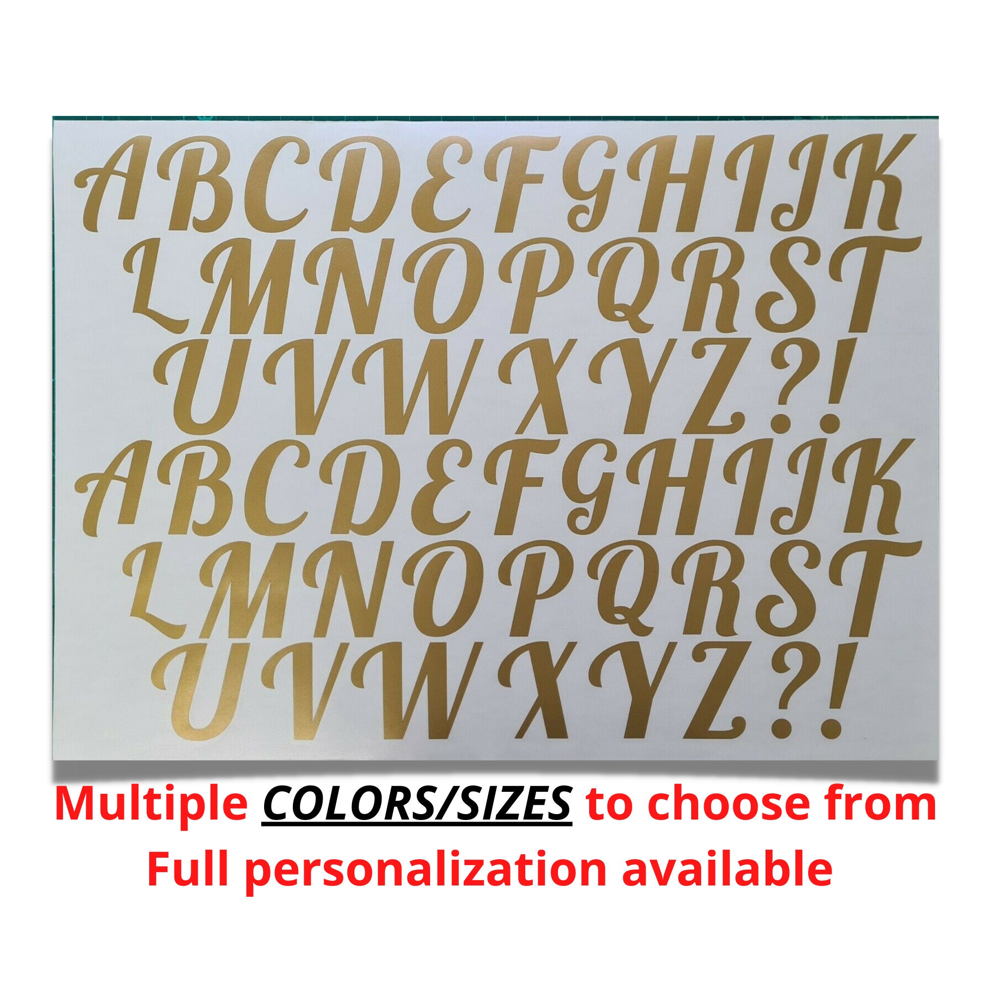 LETTERS Vinyl Decals A to Z Stickers Kit Full Alphabet Mug Craft Wall ...