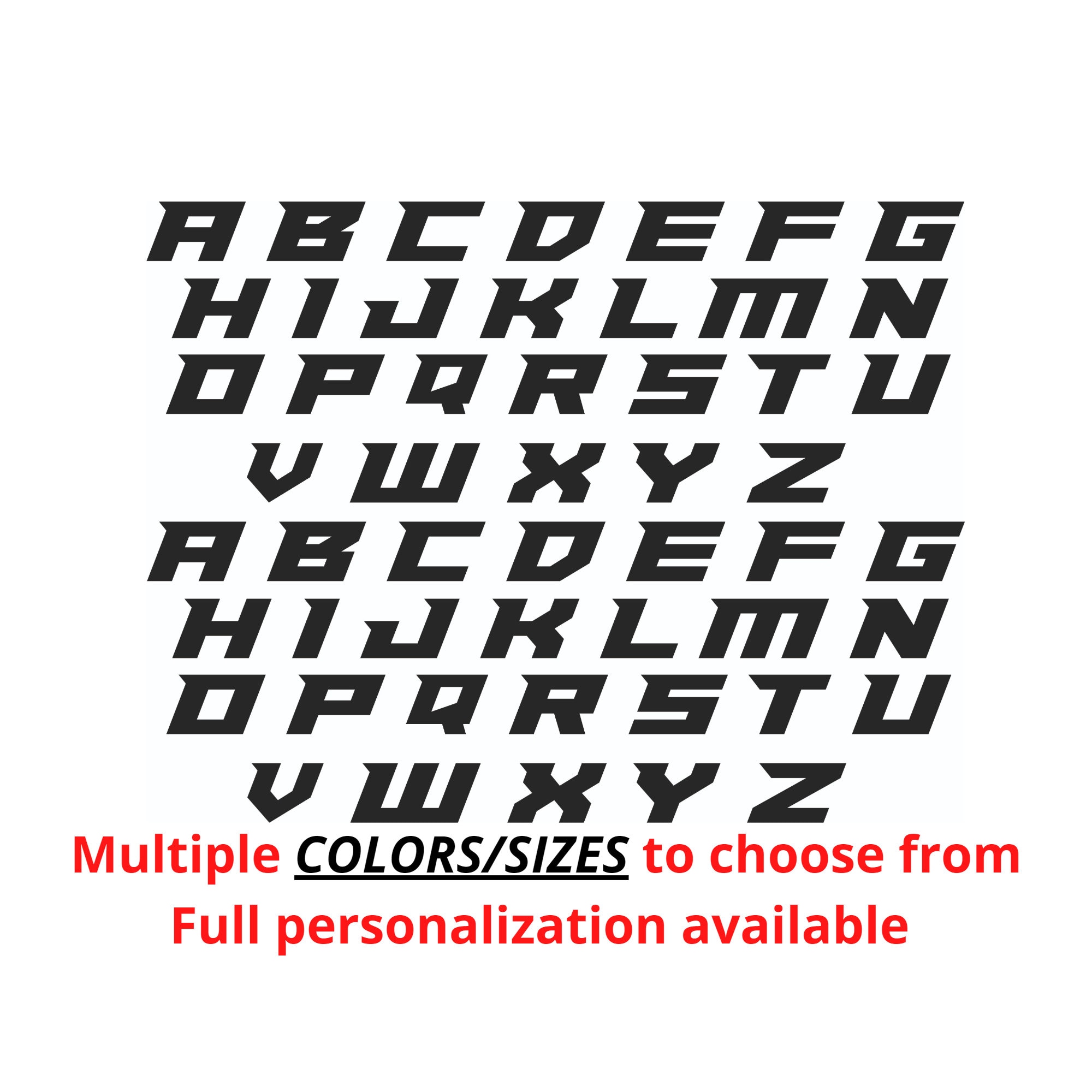 LETTERS Vinyl Decals A to Z Stickers Kit Full Alphabet Mug Craft Wall ...