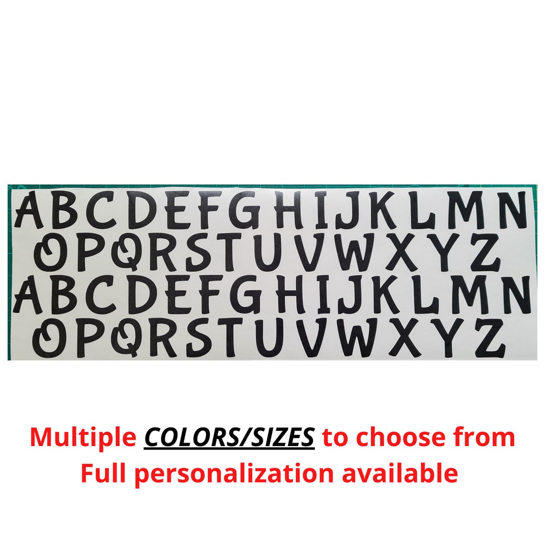 LETTERS Vinyl Decals A to Z Stickers Kit Full Alphabet Mug Craft Wall ...