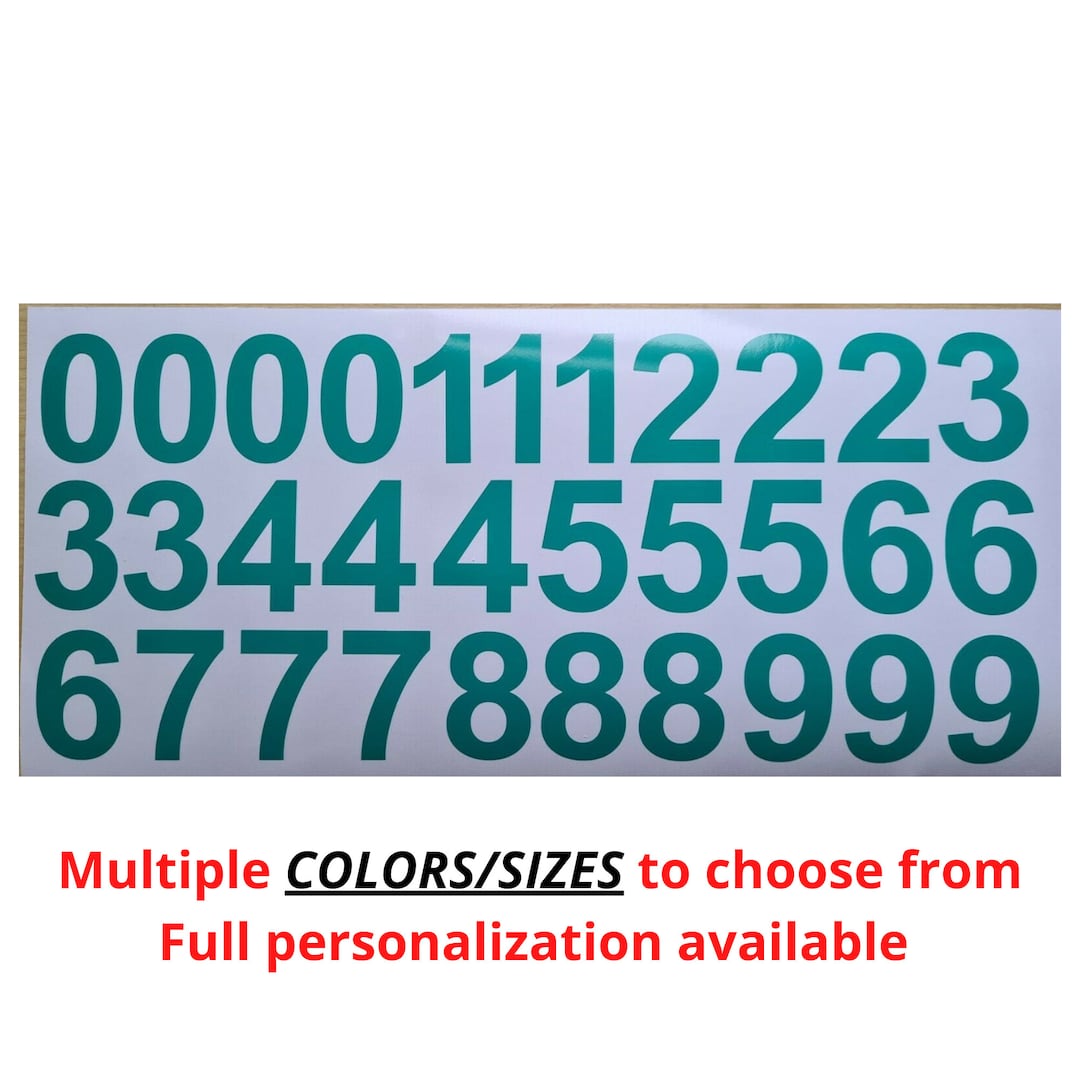Sticky Vinyl Numbers Stickers Decals Bin Door Office Home Weather Proof ...
