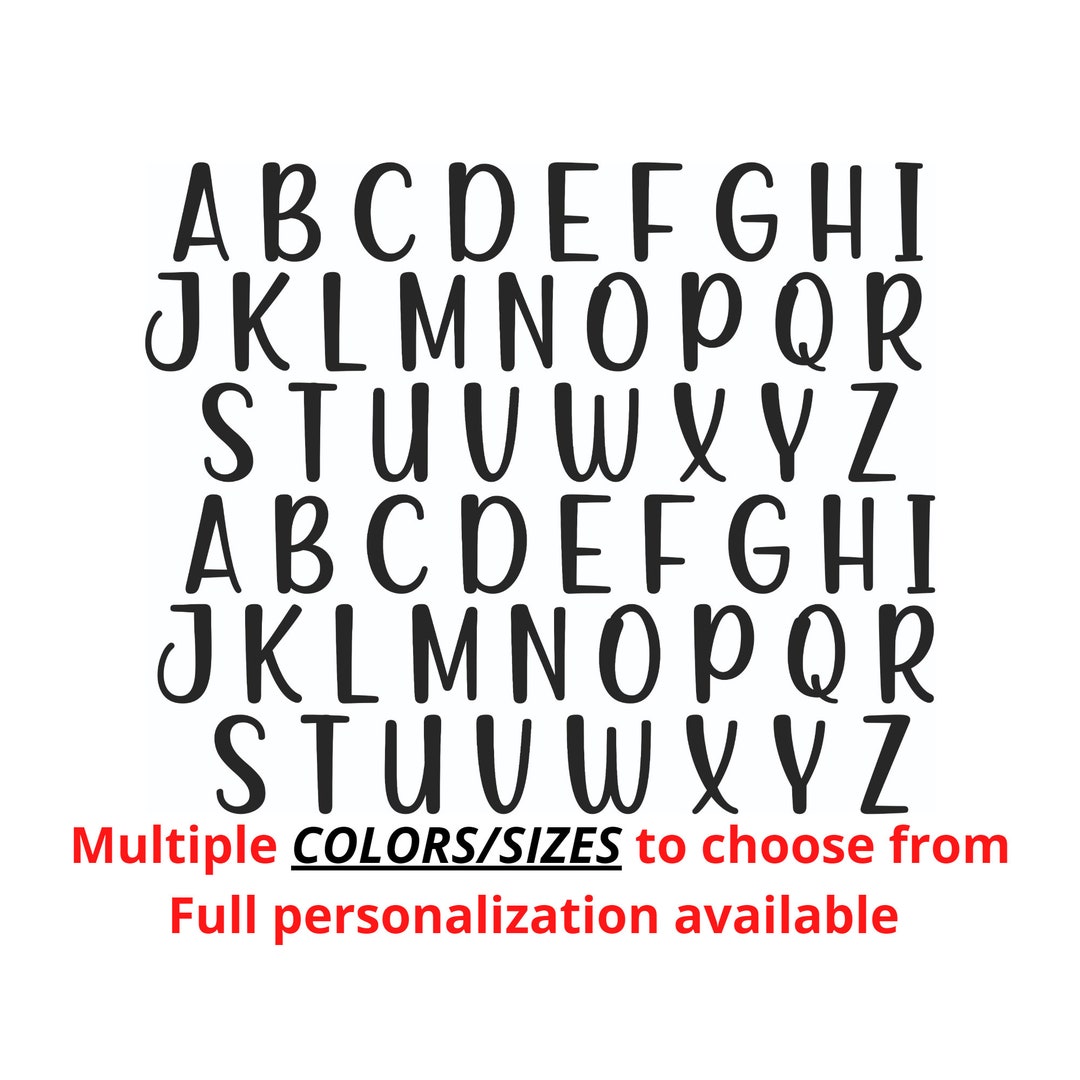 LETTERS Vinyl Decals A to Z Stickers Kit Full Alphabet Mug Craft Wall ...
