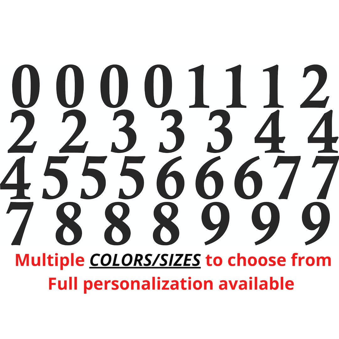 Sticky Vinyl Numbers Stickers Decals Bin Door Office Home Weather Proof ...