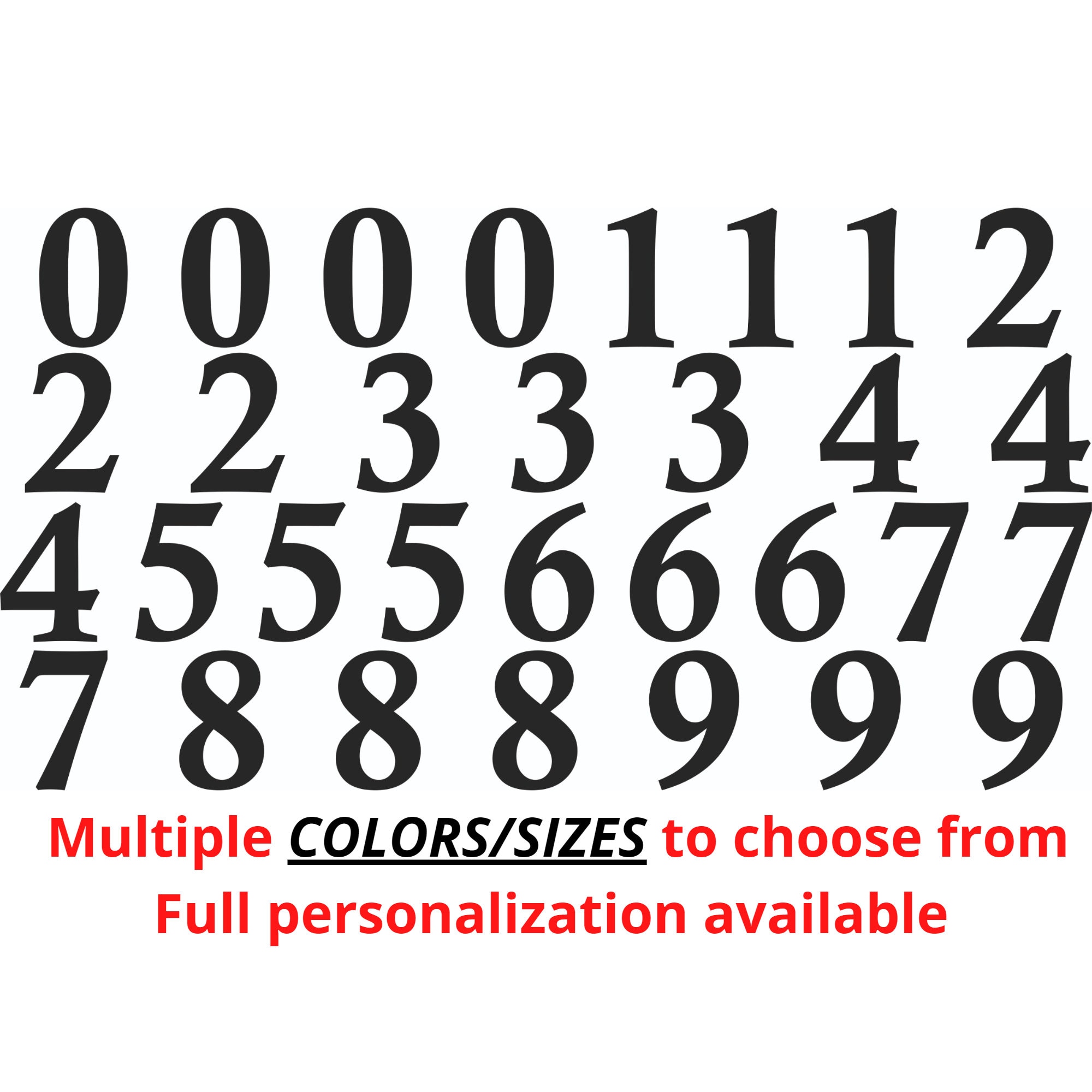 Sticky Vinyl Numbers Stickers Decals Bin Door Office Home Weather Proof ...