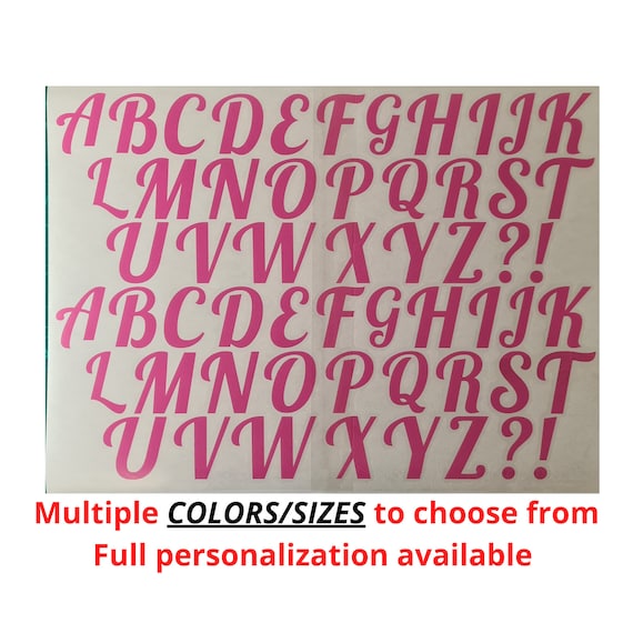 LETTERS Vinyl Decals A to Z Stickers Kit Full Alphabet Mug - Etsy