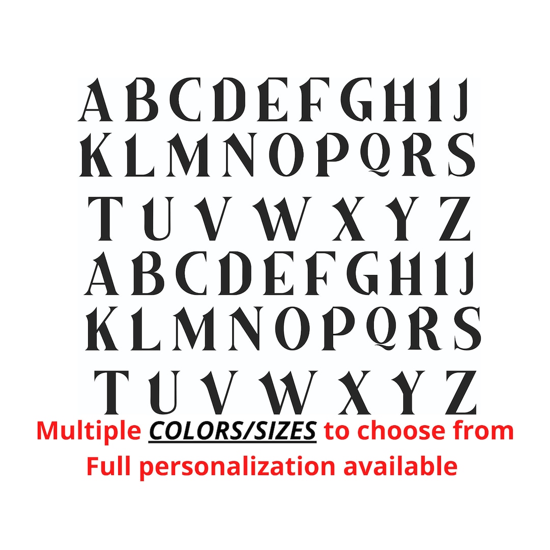 LETTERS Vinyl Decals A to Z Stickers Kit Full Alphabet Mug Craft Wall ...