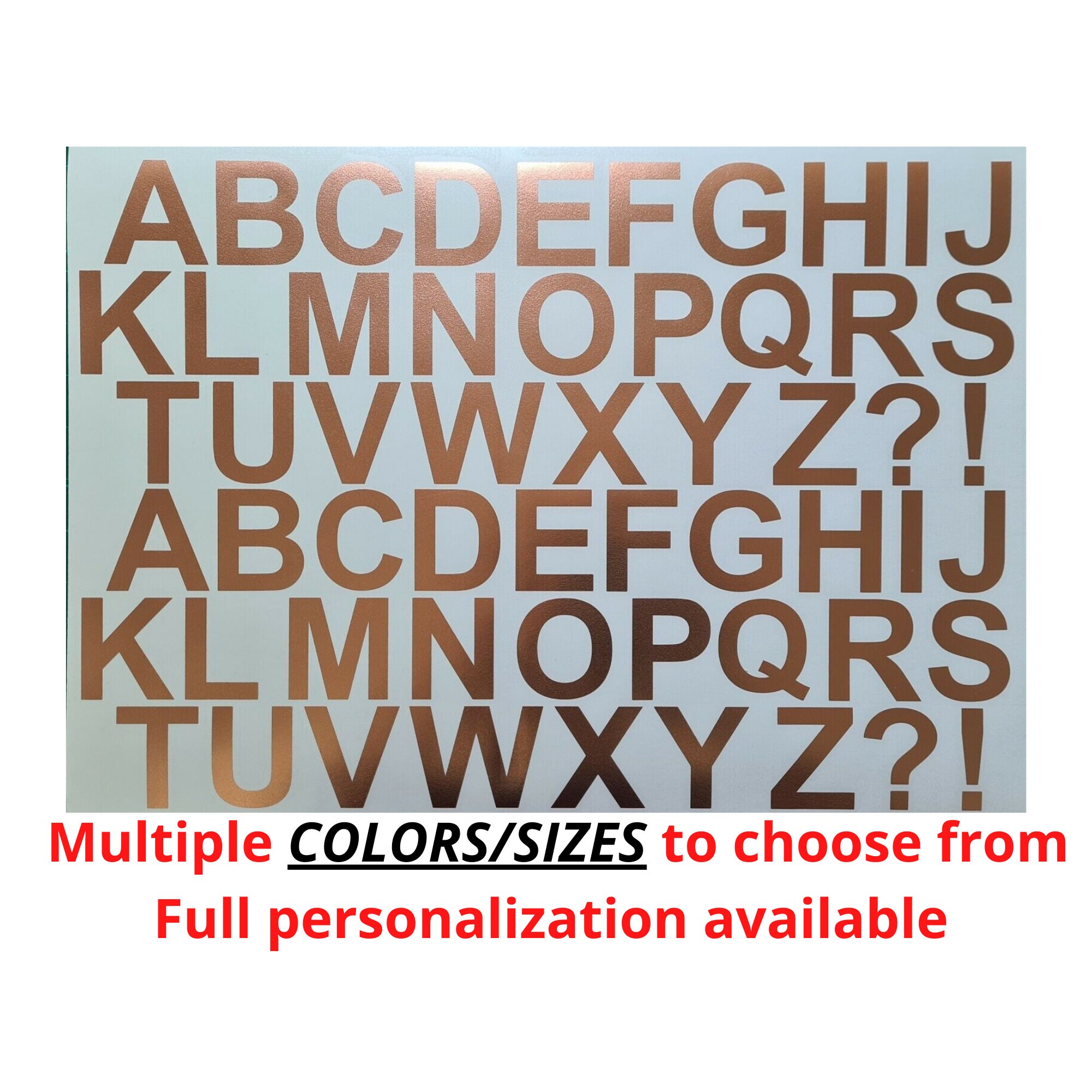 LETTERS BLACK Vinyl Decals A to Z Stickers Kit Full Alphabet Mug Craft ...