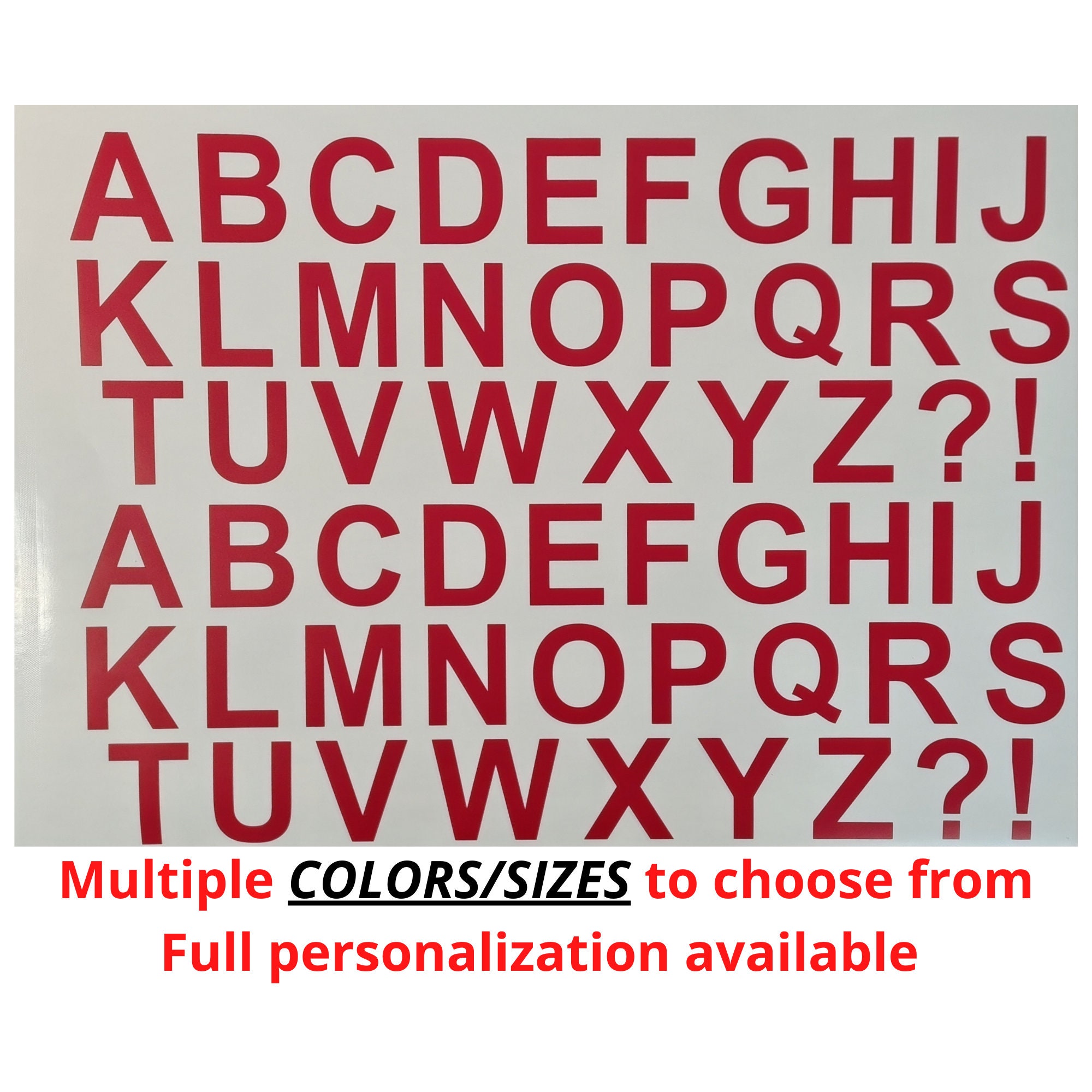 LETTERS Vinyl Decals A to Z Stickers Kit Full Alphabet Mug Craft Wall ...