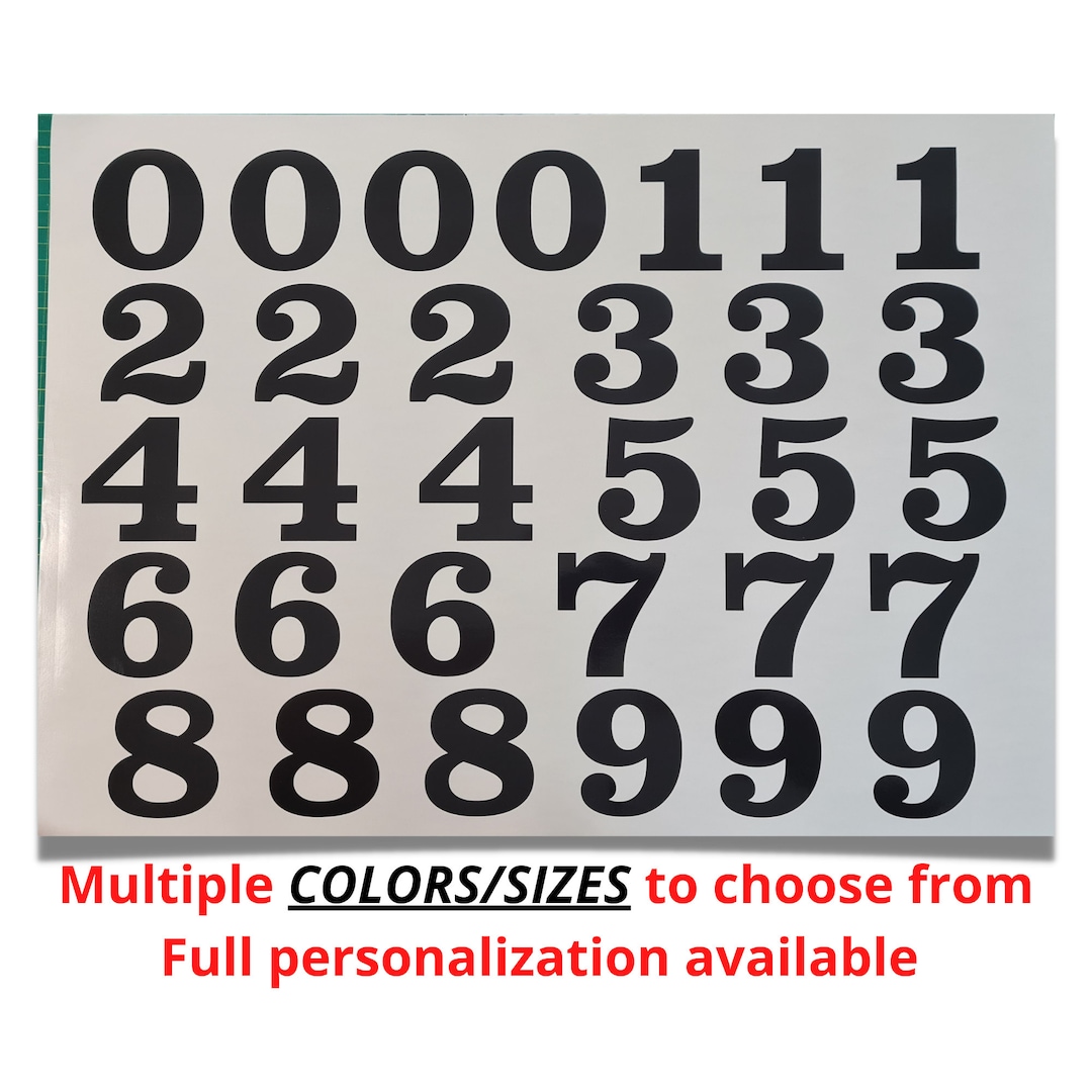 Sticky Vinyl Numbers Stickers Decals Bin Door Office Home Weather Proof ...