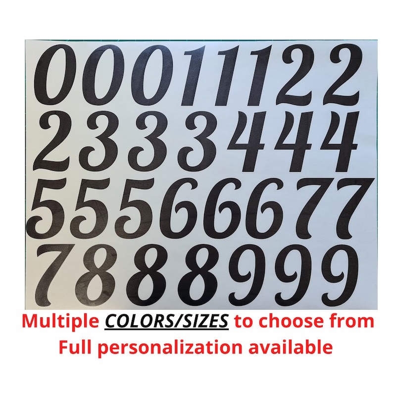 2 Numbers Decals - Etsy UK