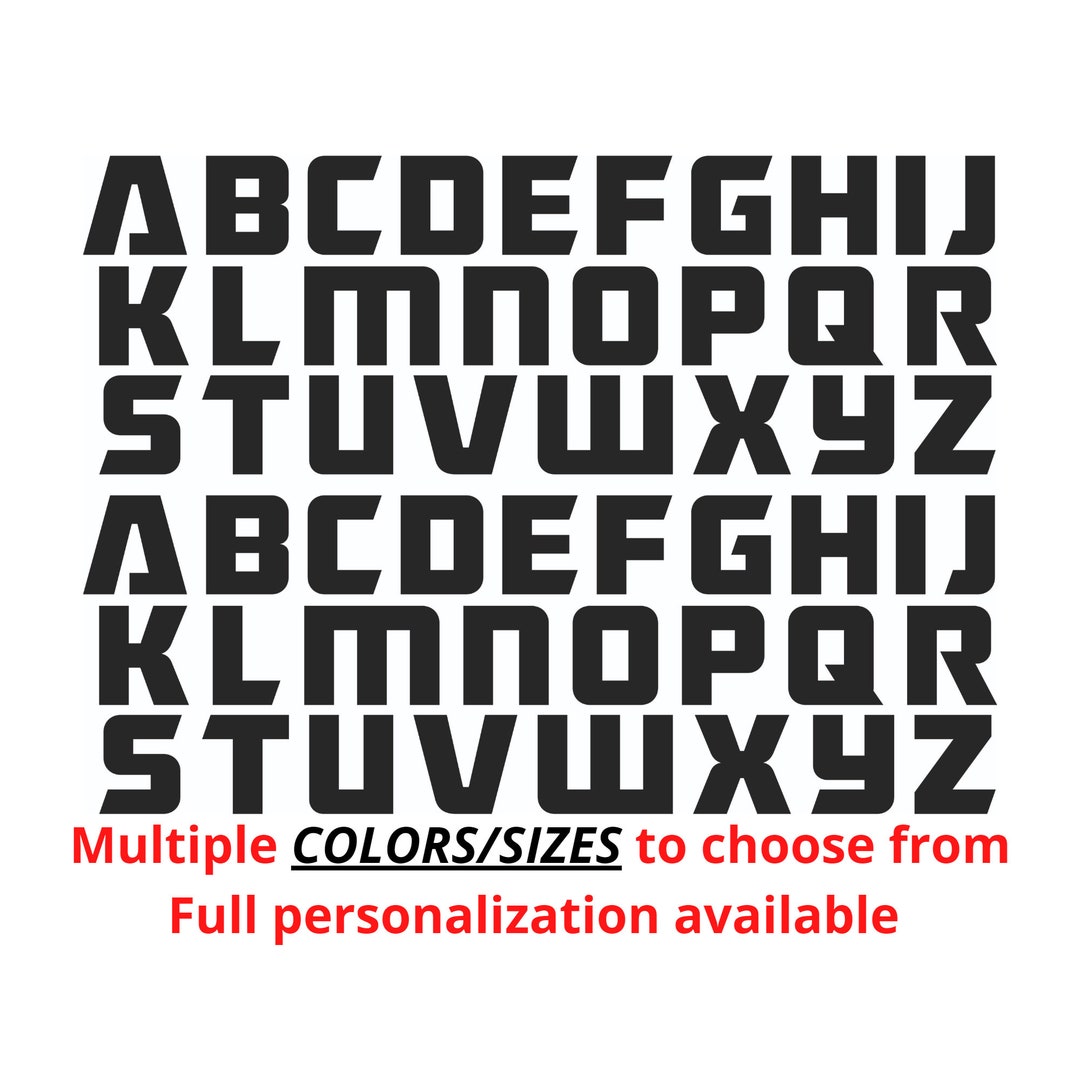 LETTERS Vinyl Decals A to Z Stickers Kit Full Alphabet Mug Craft Wall ...