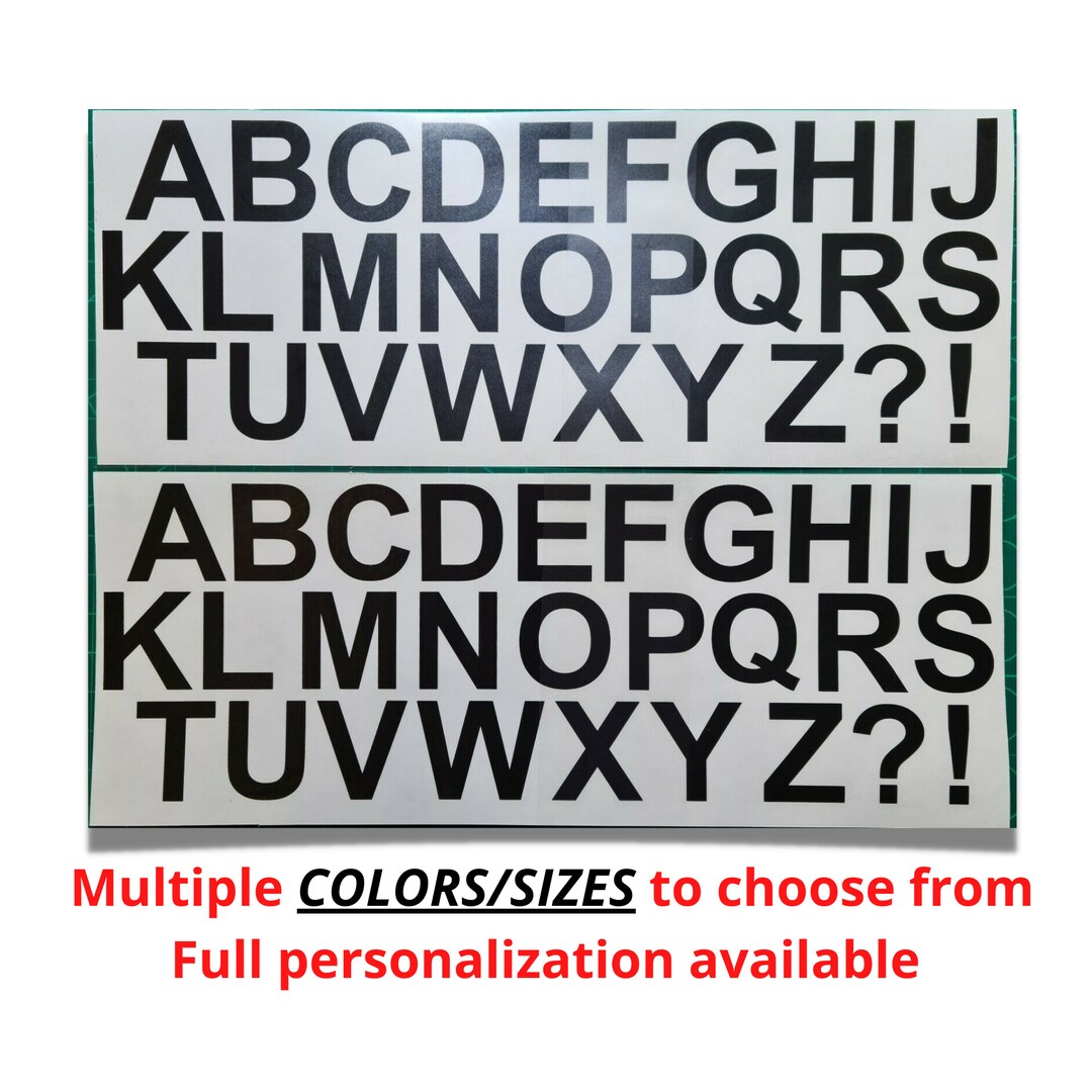 LETTERS BLACK Vinyl Decals A to Z Stickers Kit Full Alphabet Mug Craft ...